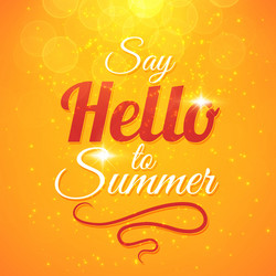 Hello summer message banner design template Vector Image