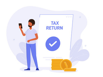 Tax return concept successful Royalty Free Vector Image