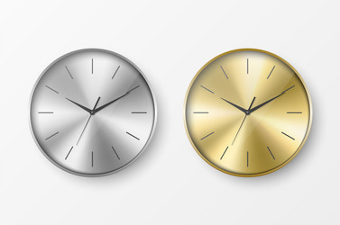 Realistic golden wall clock greek numbers Vector Image