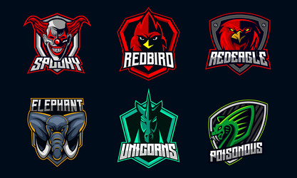 E-sport logo bundle set symbol icon collection Vector Image