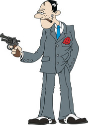 Cartoon bad guy or man or criminal or gangster Vector Image
