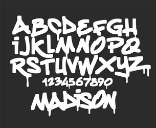 Hand lettering graffiti font with decorations Vector Image