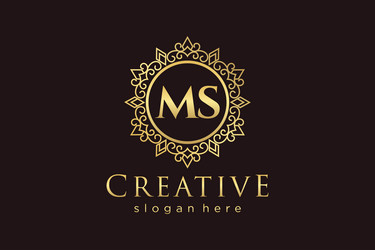 Ms initial letter luxury calligraphic feminine Vector Image