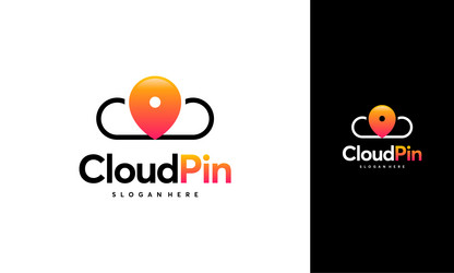 Creative cloud pin logo deign concept cloud Vector Image
