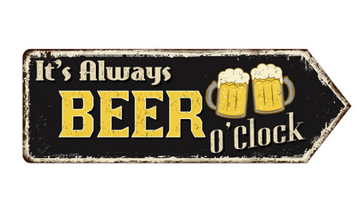 Beer time sign or stamp Royalty Free Vector Image
