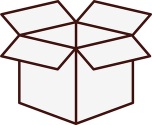 Hand drawn outline box open icon simple Royalty Free Vector