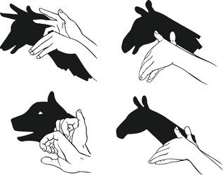 Hand shadow animals Royalty Free Vector Image - VectorStock