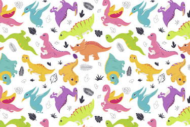 Dinosaurs seamless pattern Royalty Free Vector Image
