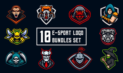E-sport logo bundle set symbol icon collection Vector Image