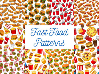Fast food yellow pattern - seamless texture Vector Image