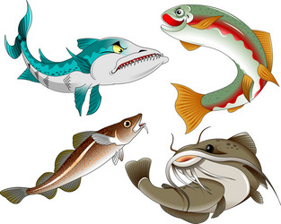 Four Fish Vector Images (over 610)