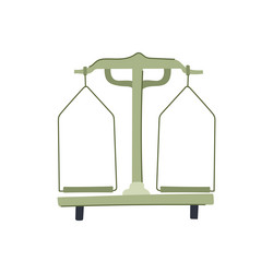 Equal balance scale cartoon Royalty Free Vector Image