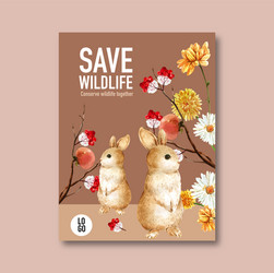 Winter animal poster design with goat moose Vector Image