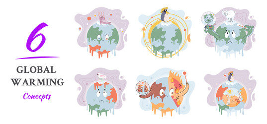 Climate change weather global greenhouse warming Vector Image