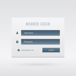 White light ui design for login form Royalty Free Vector