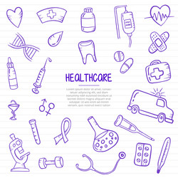 Surgery doodle hand drawn set collections Vector Image