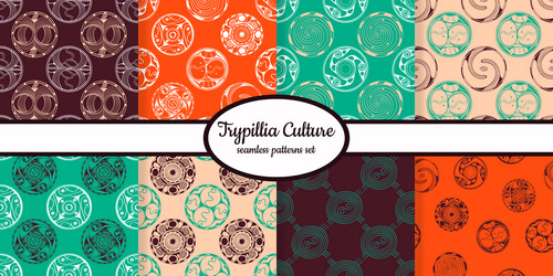 Seamless patterns with ancient pliska rosette Vector Image