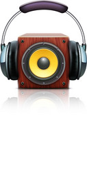 Sound loud hi-fi audio system Royalty Free Vector Image