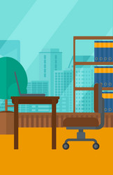 Background of office with city view Royalty Free Vector