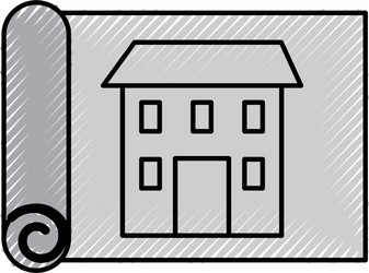 Construction architecture blueprint house paper Vector Image