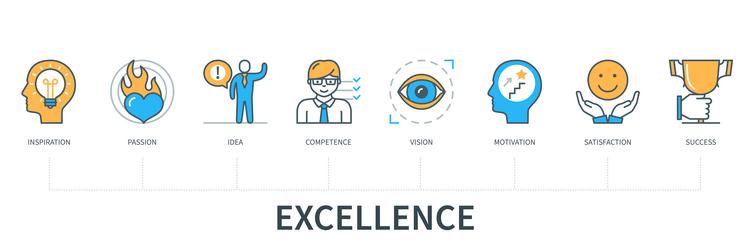 Excellence banner with icons inspiration Vector Image