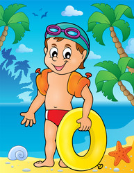 Swimming theme image 3 Royalty Free Vector Image
