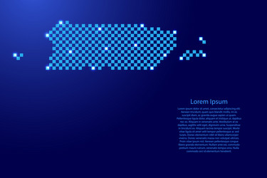 Puerto rico map country from checkered white Vector Image