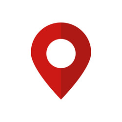 Simple red map pin icon Royalty Free Vector Image