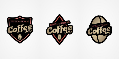 Set of coffee day sticker Royalty Free Vector Image