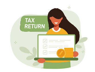 Tax return concept successful Royalty Free Vector Image