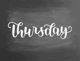 Thursday handwriting font calligraphy Royalty Free Vector