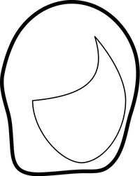 Flat line uncolored woman head over white Vector Image