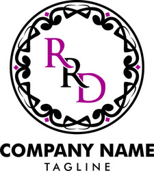 Initial letter rrd design logo Royalty Free Vector Image