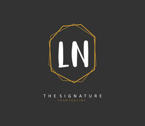 L n ln initial letter handwriting and signature Vector Image