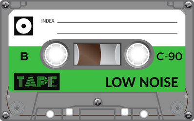 Stereo cassette retro audio tape with music Vector Image