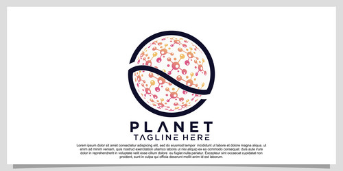 Creative planet logo design with unique concept Vector Image