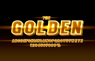 Gold font set collection letters and numbers Vector Image