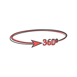 Image turn sign 360 degrees on white isolated Vector Image