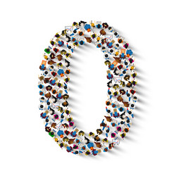 Large group of people in number 0 zero form Vector Image