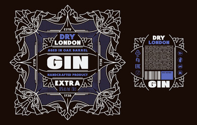 Template decorative label for london dry gin Vector Image