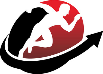 Long distance running athletes run around Vector Image