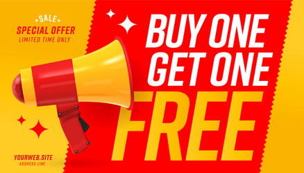 Buy one get free banner Royalty Free Vector Image