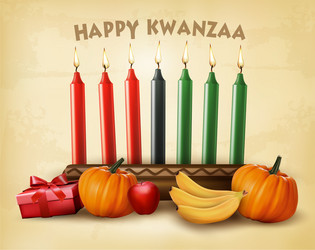 Seven principles of kwanzaa card symbol kuumba Vector Image