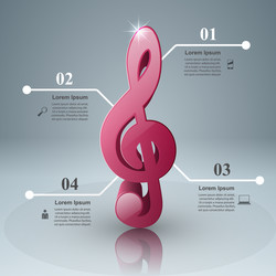 Music infographic treble clef icon note Royalty Free Vector