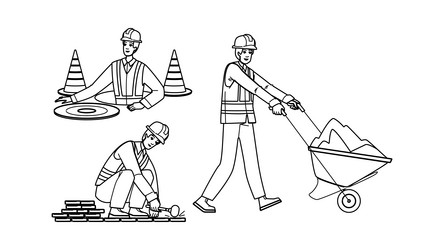 Worker street Royalty Free Vector Image - VectorStock