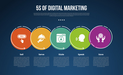 5s digital marketing infographic template with Vector Image