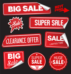 Best price red banners corners sale tags Vector Image