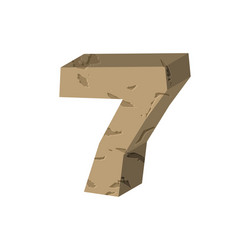 Number 7 candy font caramel alphabet seven Vector Image