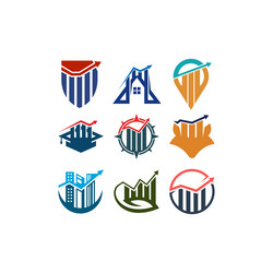 Chart education logo design investment logos Vector Image