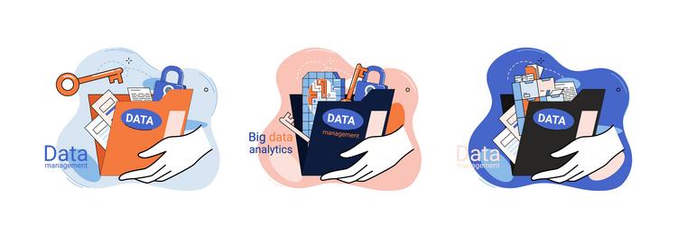 Big data analytics platform data management Vector Image